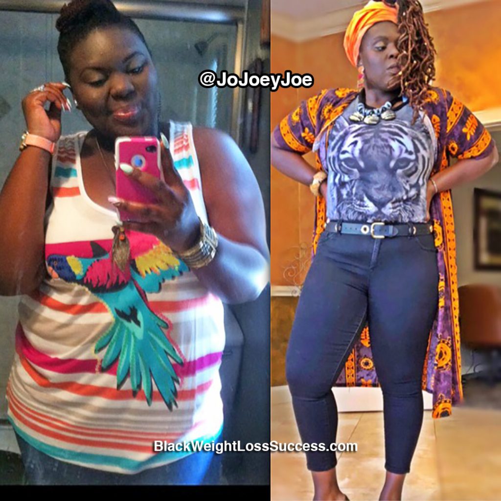 Joelle lost 96 pounds - Black Weight Loss Success