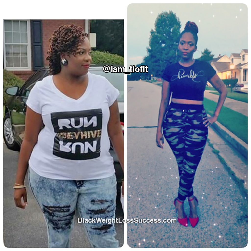Teona lost 77 pounds - Black Weight Loss Success