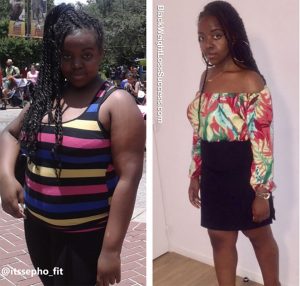Sephora lost 74 pounds - Black Weight Loss Success