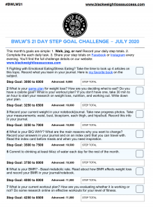 July 2020 Step Goal Challenge - Black Weight Loss Success