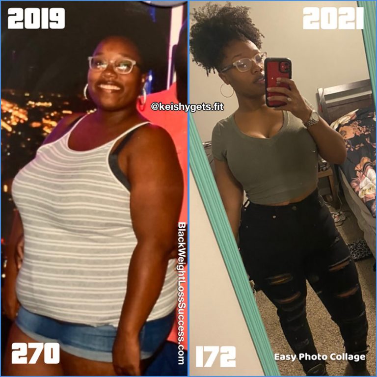 Keisha lost 98 pounds - Black Weight Loss Success