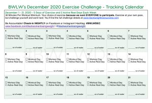 BWLW’s December 2020 Exercise Challenge - Black Weight Loss Success