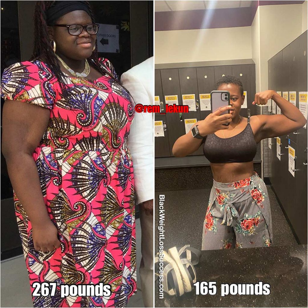 Remi lost 102 pounds - Black Weight Loss Success