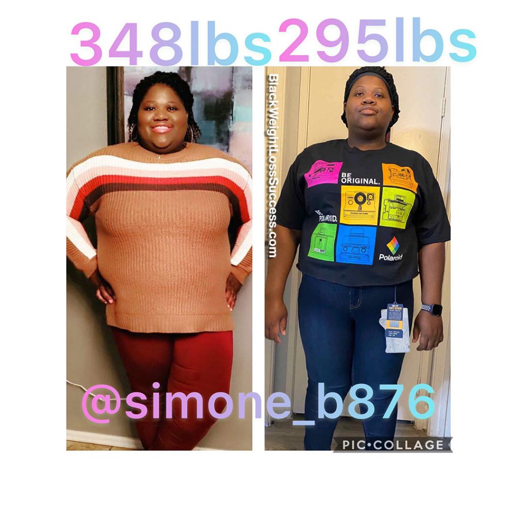 Simone lost 53 pounds - Black Weight Loss Success