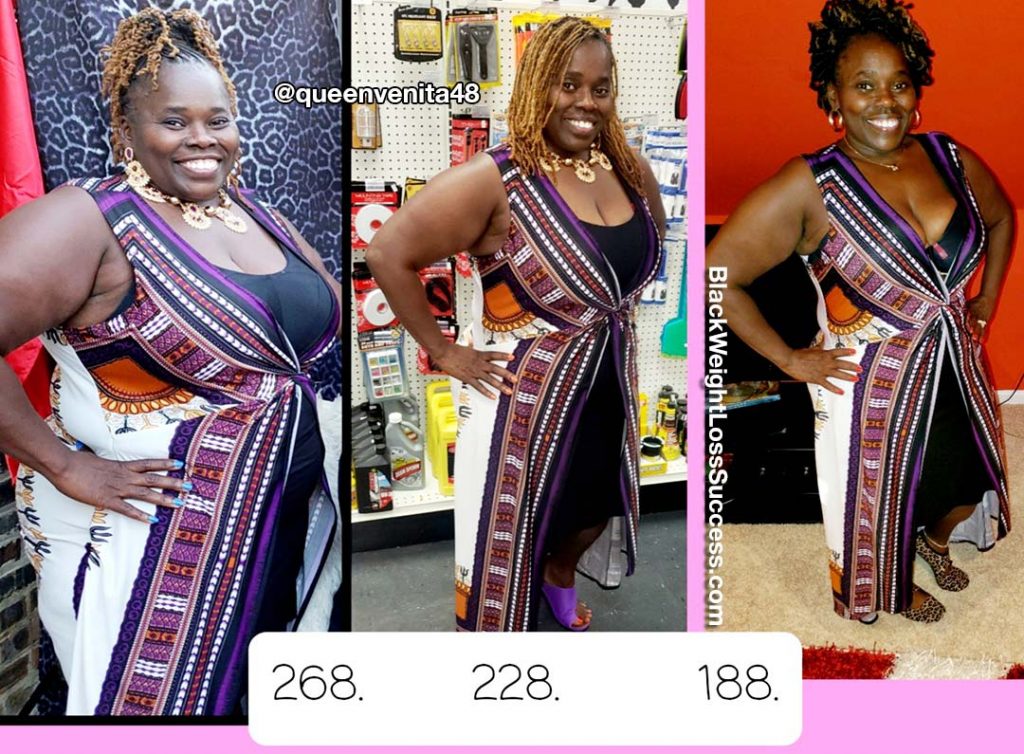 Venita lost 79 pounds - Black Weight Loss Success