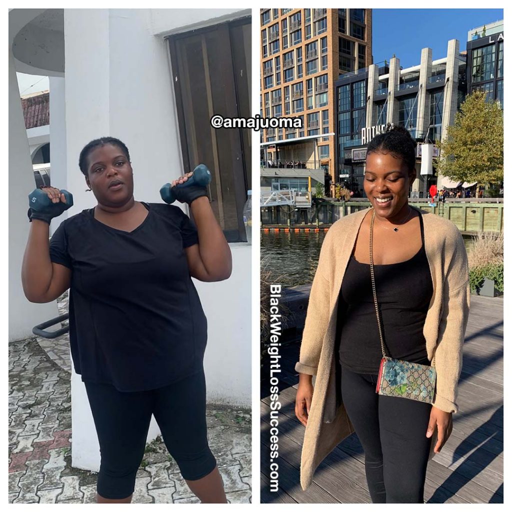 Ama lost 73 pounds - Black Weight Loss Success