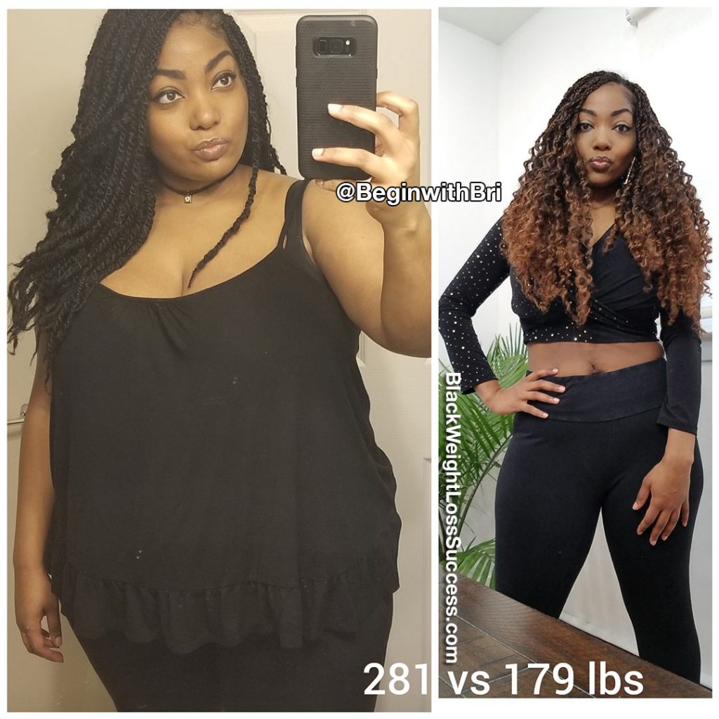 Bri lost 104 pounds - Black Weight Loss Success