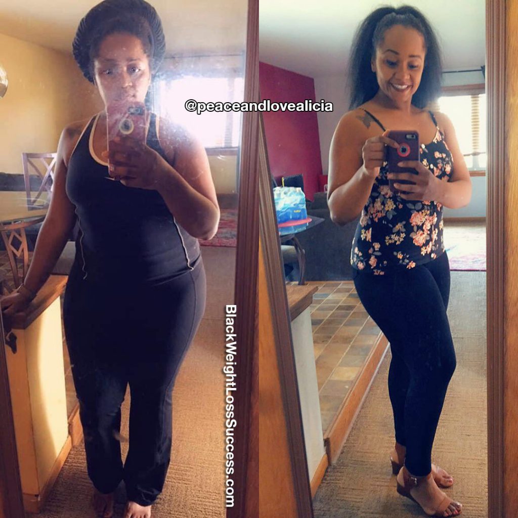 Alicia lost 46 pounds - Black Weight Loss Success