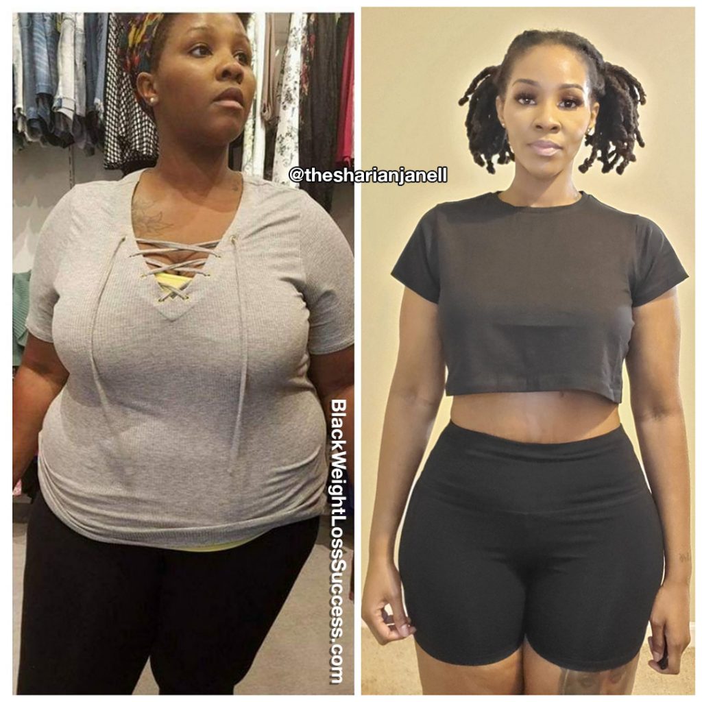 Sharian lost 118 pounds - Black Weight Loss Success