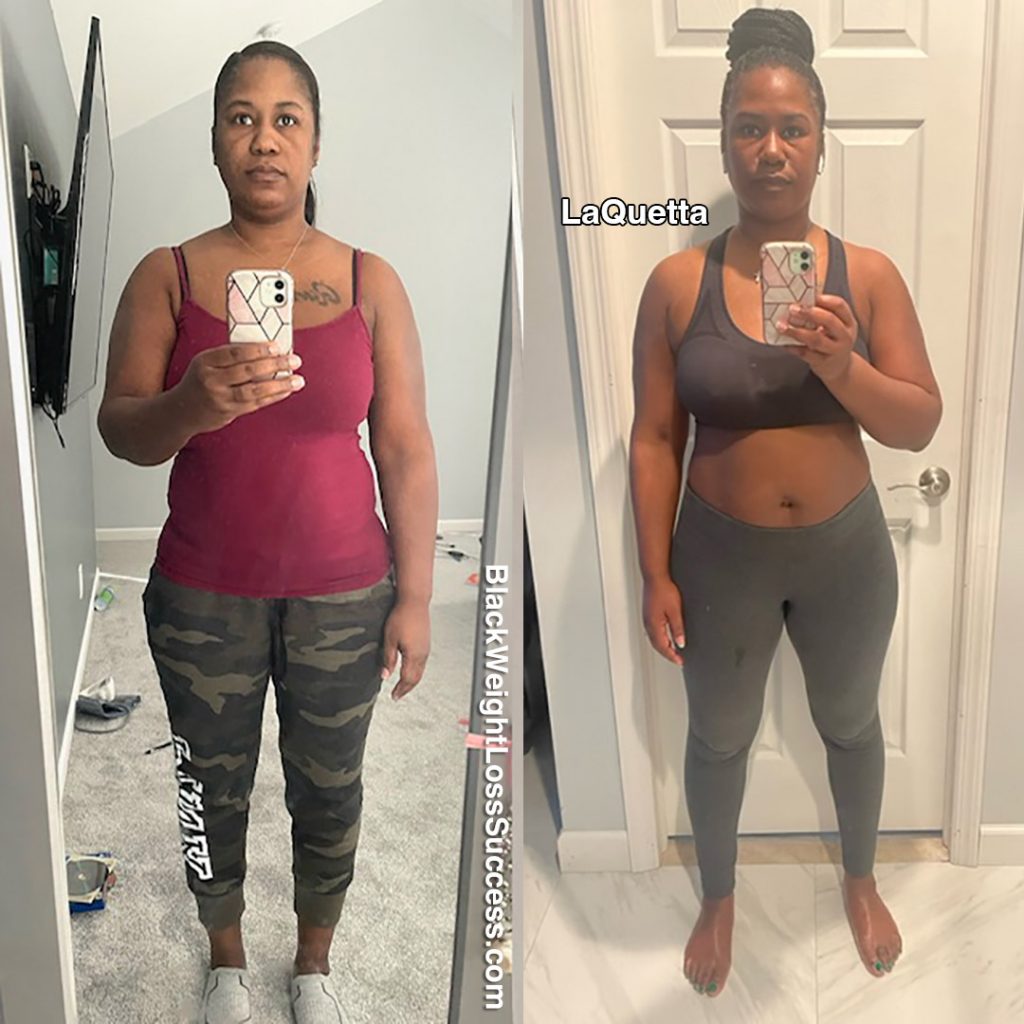 LaQuetta lost 22 pounds - Black Weight Loss Success