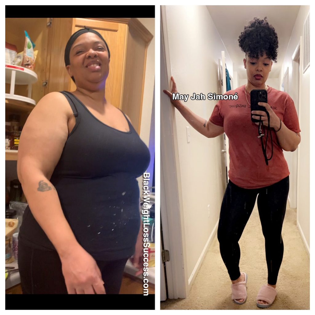 May Jah Simoné lost 43 pounds - Black Weight Loss Success
