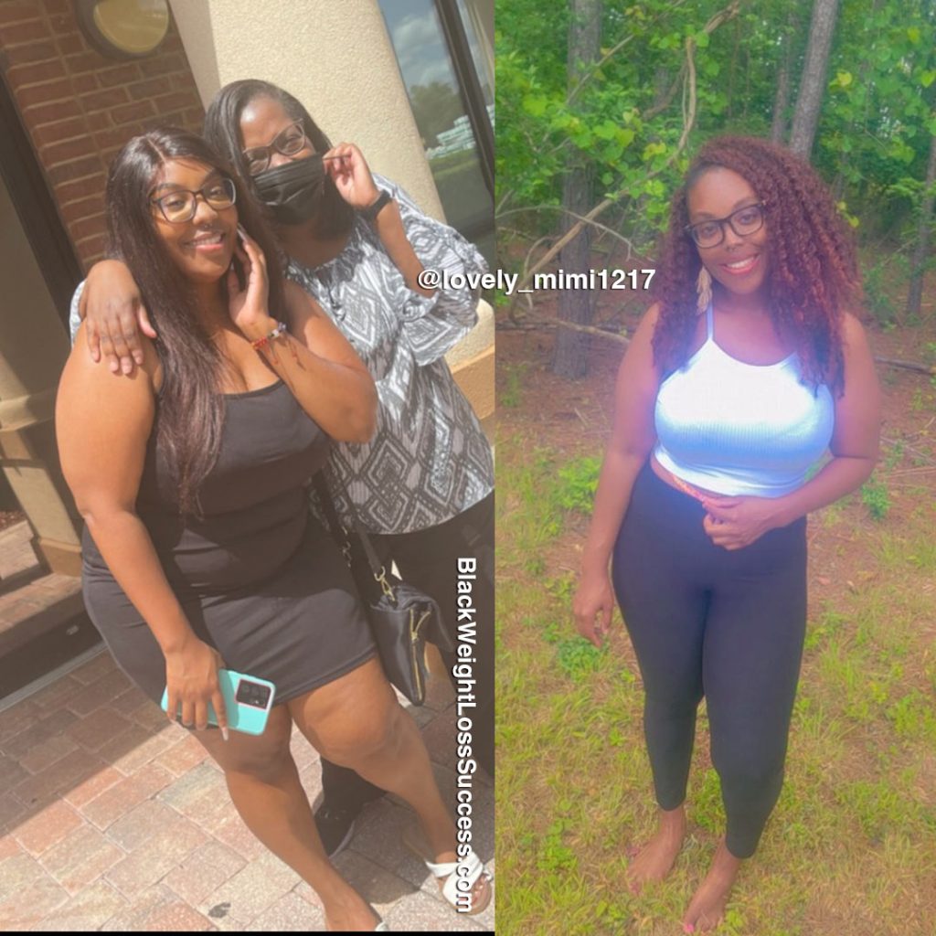 Meiosha lost 63 pounds - Black Weight Loss Success